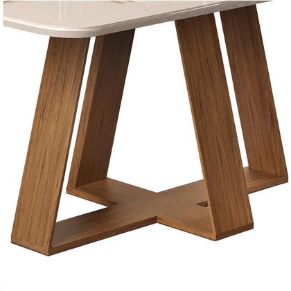 Mesa de Jantar Retangular 6 Lugares Tampo Chanfrado com Vidro Milao Dj ...
