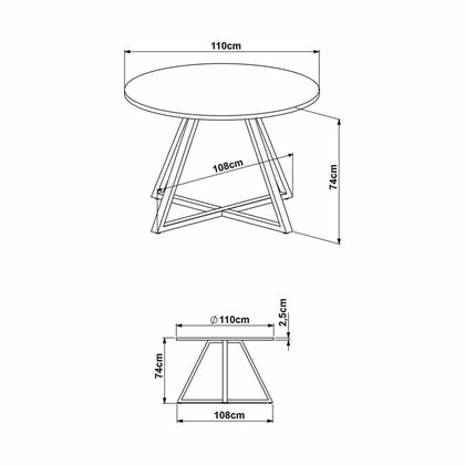 Mesa de Reunião Redonda 110cm x 110cm para Escritório 4 Lugares com Pés ...