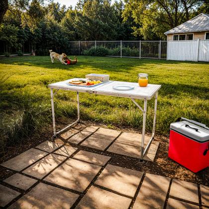 Mesa Dobravel Vira Maleta Camping Praia 120cm X 60cm Retangular Mfl ...