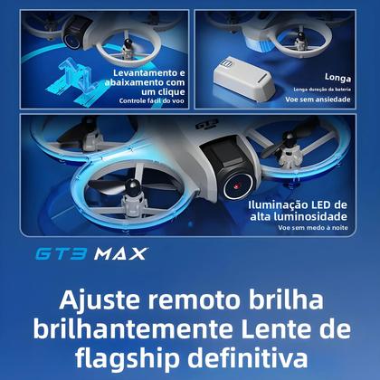 Mini Drone GT3 MAX 8K HD Com Câmera Dupla, Wi-Fi 5G, GPS, Motor ...