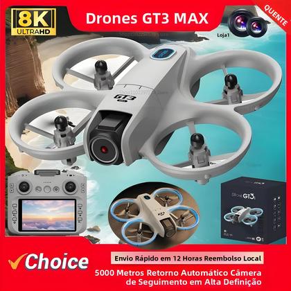 Mini Drone GT3 MAX 8K HD Com Câmera Dupla, Wi-Fi 5G, GPS, Motor ...