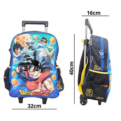 Mochila com Rodinhas + Lancheira Infantil Kit Goku Vegeta Dragon Ball Z ...