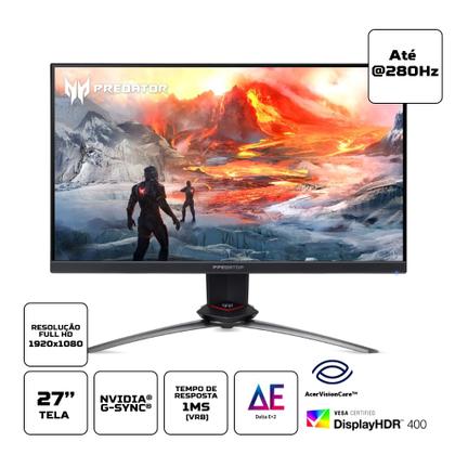 Monitor Acer Gamer Predator XB273 GZ 27” IPS FHD 280HZ 1ms HDR-400 SRGB ...