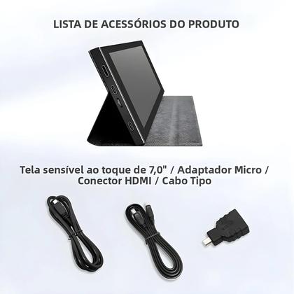 Monitor LCD De 7 Polegadas Com Painel Touch Capacitivo 1024x600 Para ...