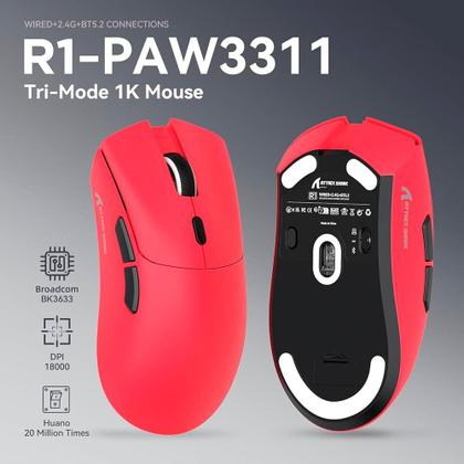 Mouse Gamer sem Fio Attack Shark R1 Ultraleve e design Ergonômico, Tri ...