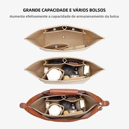 Organizador De Bolsa Longchamp Em Feltro: Forro Interno, Necessaire E ...