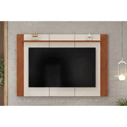 Painel Home p/ TV até 75 Pol Helo 183x136cm Off White/Freijó - DJ ...
