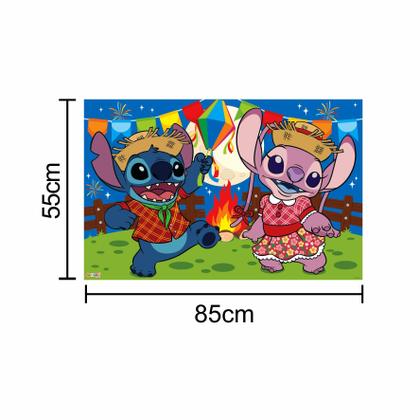 Painel Retangular de Tecido Sublimado Stitch Festa Junina Piffer Festas ...