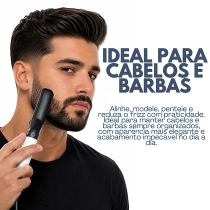 Pente Elétrico Chapinha Masculino Modelador Alisador De Barba E Cabelo ...