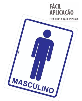 Placa Sinalização Banheiro Sanitário Masculino Homem Wc - Look Placas ...