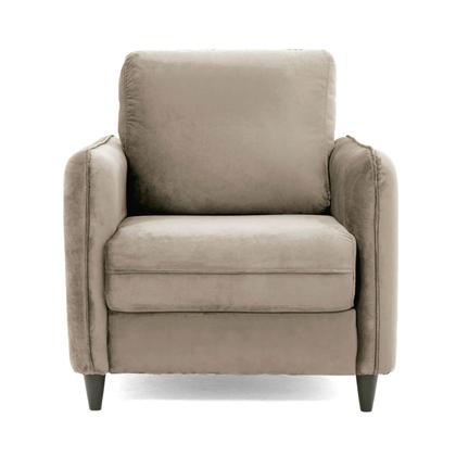 Poltrona Decorativa Vintage Veludo Bege Orquídea 78cm CabeCasa ...