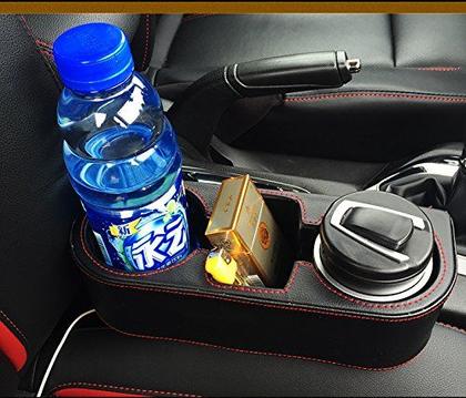 Porta-copos de carro IOKONE Coin Side Pocket Capa de couro preta ...