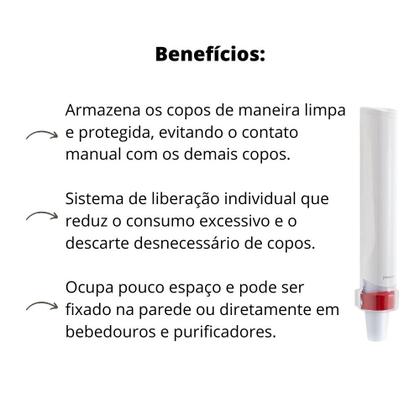 Porta Copos Plástico Descartáveis Dispenser Easy Flex Prático Higiênico ...