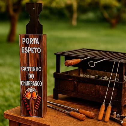 Porta Espetos de Churrasco Rústico Decor - Cantinho do Churrasco ...