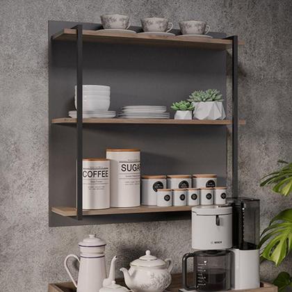 Prateleira Industrial Tripla Cozinha Suspenso Painel Emi 70,5cm M12 - D ...