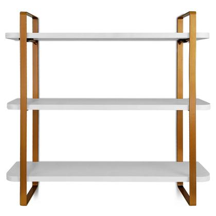 Prateleira Tripla Hone - Dourado/Branco - Genus Móveis - Prateleira ...