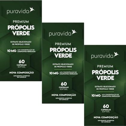 Premium Própolis Pote Com 60 Cápsulas PuraVida - Extrato de Própolis ...