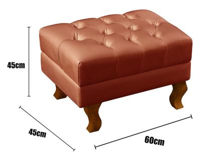 Puff Chesterfield Dom Pedro Pufe Vintage Banqueta Colonial - Bella Decor - Puffs - Magazine Luiza