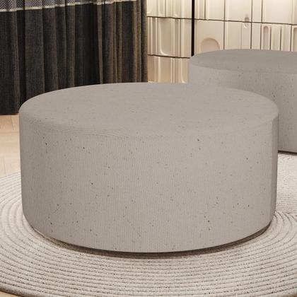Puff Redondo Orgânico Para Living 90cm Lola W01 Linho Bege - Lyam Decor ...