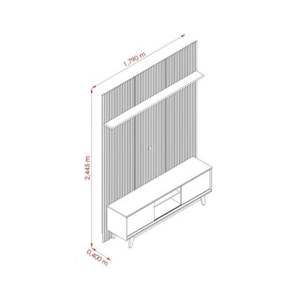 Rack com Painel MDF Frisado para Tv até 65 Polegadas Milo - Madetec ...