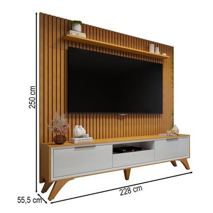 Rack com Painel para TV Até 75 Polegadas áustria Paris 3 Gavetas ...