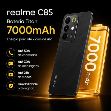 Realme C85 256GB 8GB NFC Bateria 7000mAh 45W Snapdragon 685 Tela 6.8 ...