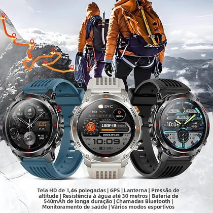 Relógio Inteligente Masculino T-Rex 3 Com GPS Dual-band, AMOLED HD, À ...