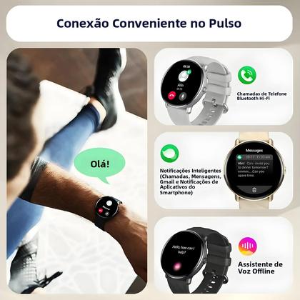 Relógio Inteligente Zeblaze GTR 3 pro Com Chamada De Voz, Tela AMOLED ...