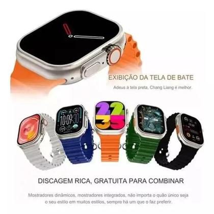 Relógio smartwatch K9 Ultra Max com 7 pulseiras capa de proteção e fone ...