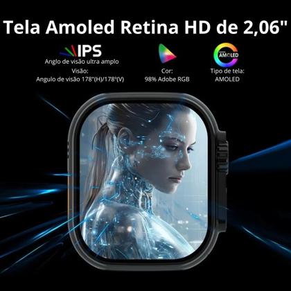 Relogio Smartwatch Ultra 3 Ai Android Chip 5g Câmera Wifi Gps Nfc ...