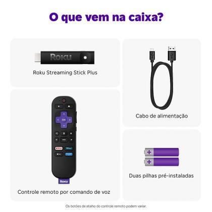 Roku Streaming Stick Plus 2025, Dispositivo para TV 4K, com Controle ...