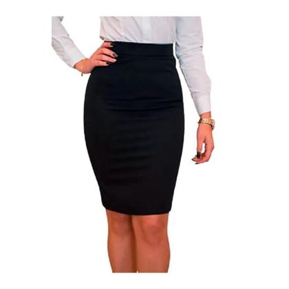 Saia Midi Lapis Social Secretaria Feminina Moda Evangelica Plus Zise ...