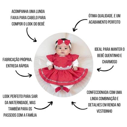 Saída Maternidade Lavínia Bebê Menina Roupas de Bebê 05 Peças - Maria's ...