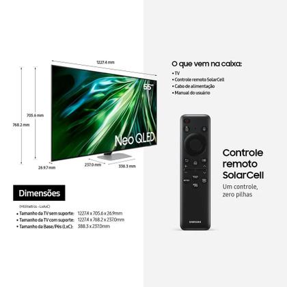 Samsung AI Gaming TV 55" Neo QLED 4K 55QN90D 2024 + Music Frame - TV 4K ...