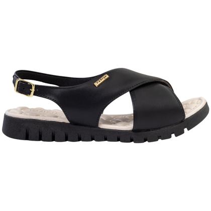 Sandália Feminina Ortopédica Via Angel Tratorada de X Confortável Versátil Dia a Dia Estilosa ...