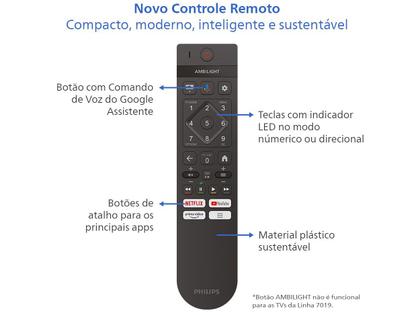 Smart TV 58" 4K UHD LED Philips 58PUG7019/78 Wi-Fi Bluetooth Google ...