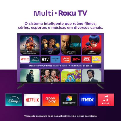 Smart TV DLED 50 4K Multi Roku 4HDMI 2USB Wi-Fi - TL059M - Multilaser ...