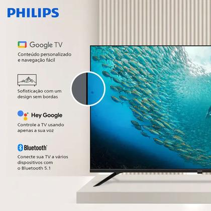 Smart Tv Philips LED 65 Polegadas 4K Wi-Fi Google TV Design Bordas ...