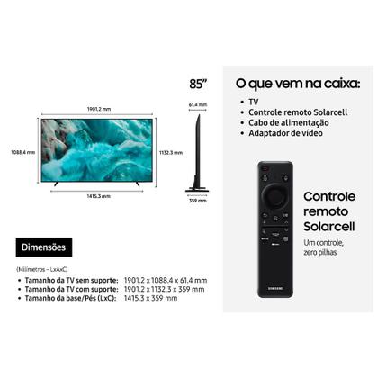 Smart TV Samsung 85" Polegadas QLED Ultra 4K Q7F 2025, Processador com ...