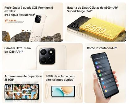 Smartphone HONOR X7 D 256GB 16GB RAM 120HZ NFC 108MP CAMERA super ...
