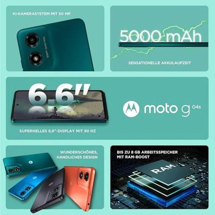 Smartphone motorola moto g04s xt2421 7 dual sim de 256gb 4gb ram de 6. ...