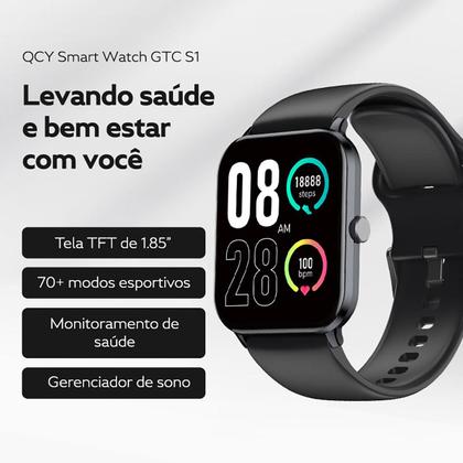 Smartwatch QCY Watch GTC S1 Bluetooth 5.0 Certificação IPX8 ...