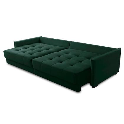 Sofá Sem Caixa Retrátil Reclinável 2,10m Clara Veludo Verde Kaleo Decor ...