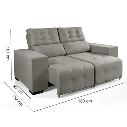 Sofá Star Retrátil e Reclinável Roma 3 Lugares em tecido Veludo Premium ...