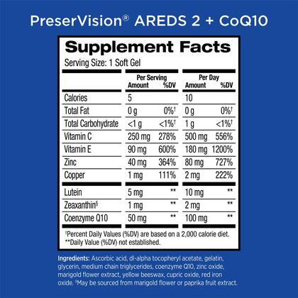 Suplemento PreserVision AREDS 2 Vitaminas para os olhos 100 cápsulas ...