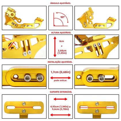 Suporte Universal Para Placa De Licença Kawasaki Ninja 250r 300 400 650 ...