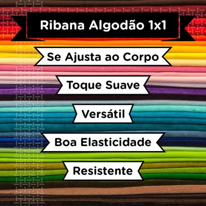 Tecido Malha Ribana 1x1 Algodão Liso 1m x 0,60m Tubular - Brás Tecidos ...