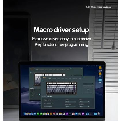 Teclado Gamer Sem Fio RGB Attack Shark M86 Tri-Mode Gasketed Hot Swap ...