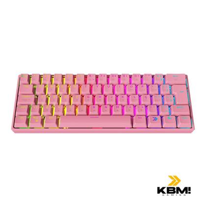 Teclado Mecânico Gamer KBM! GAMING TG600, Rosa, 60% e ABNT2, RGB ...