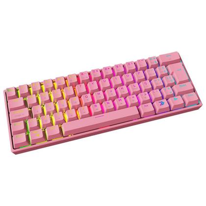 Teclado Mecânico Gamer KBM! GAMING TG600, Rosa, 60% e ABNT2, RGB ...